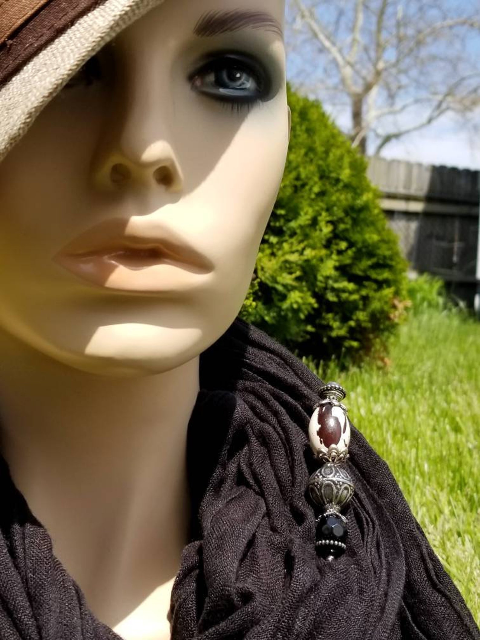 Silver and Black Decorative Hat Stick Pins. Lapel Pin. Scarf - Etsy