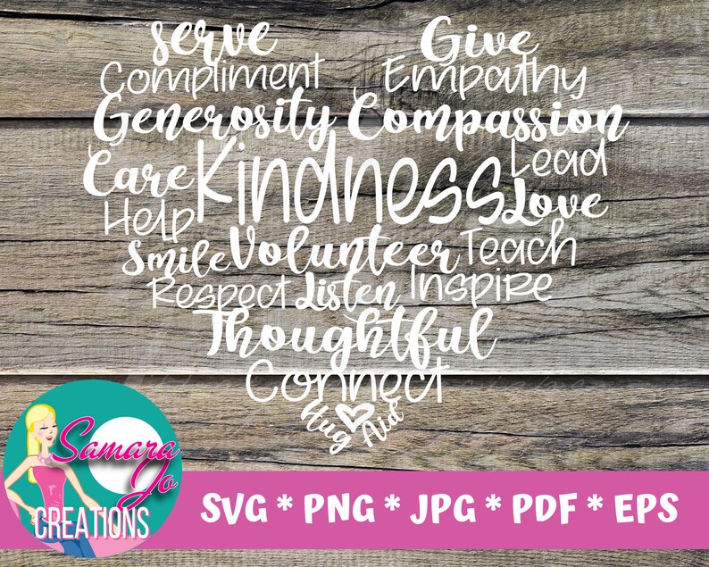 Kindness Matters Heart SVG Digital Download, Be Kind, Use With Cricut ...