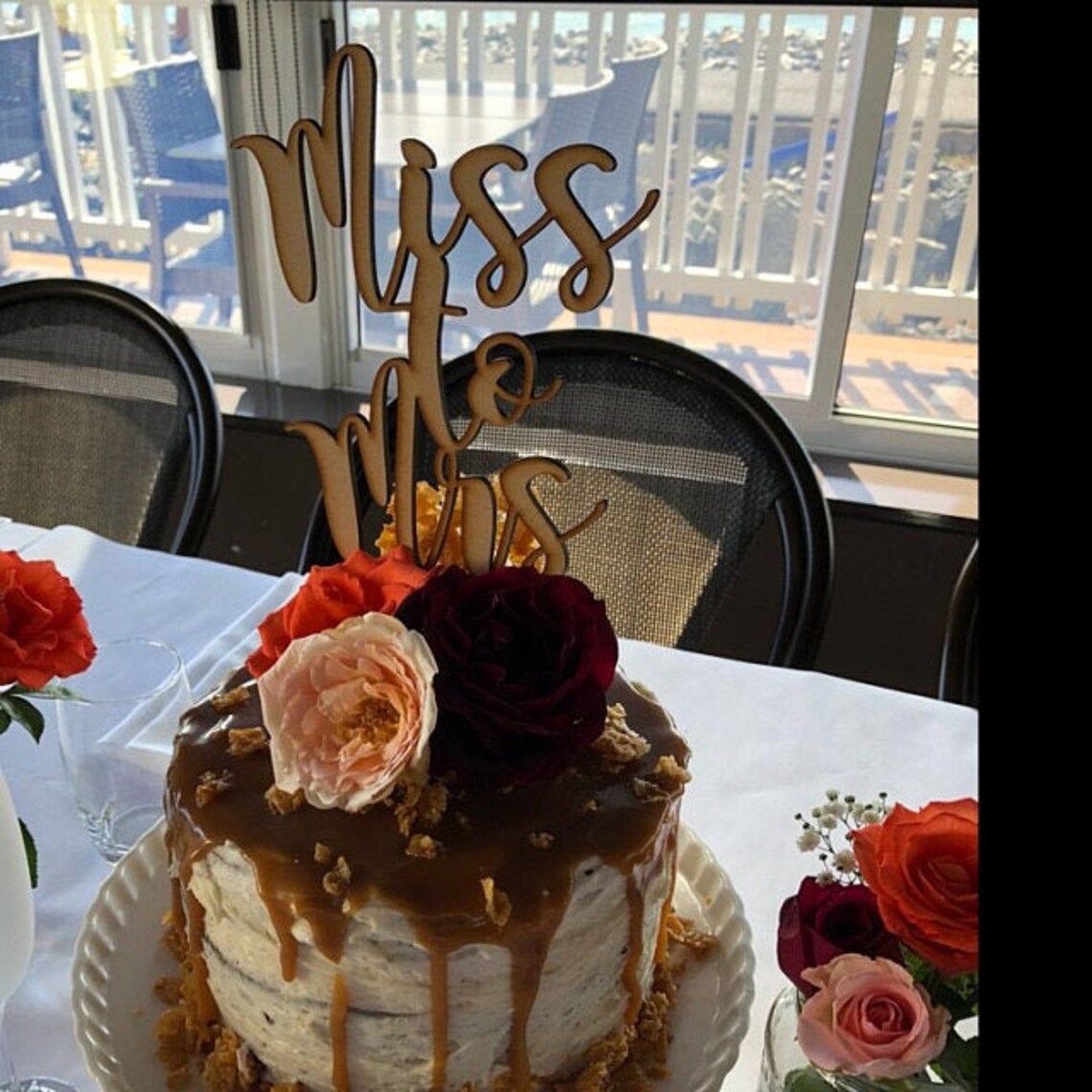 Miss to Mrs Cake Topper Wooden Bridal Shower Cake Topper Hens Party ...