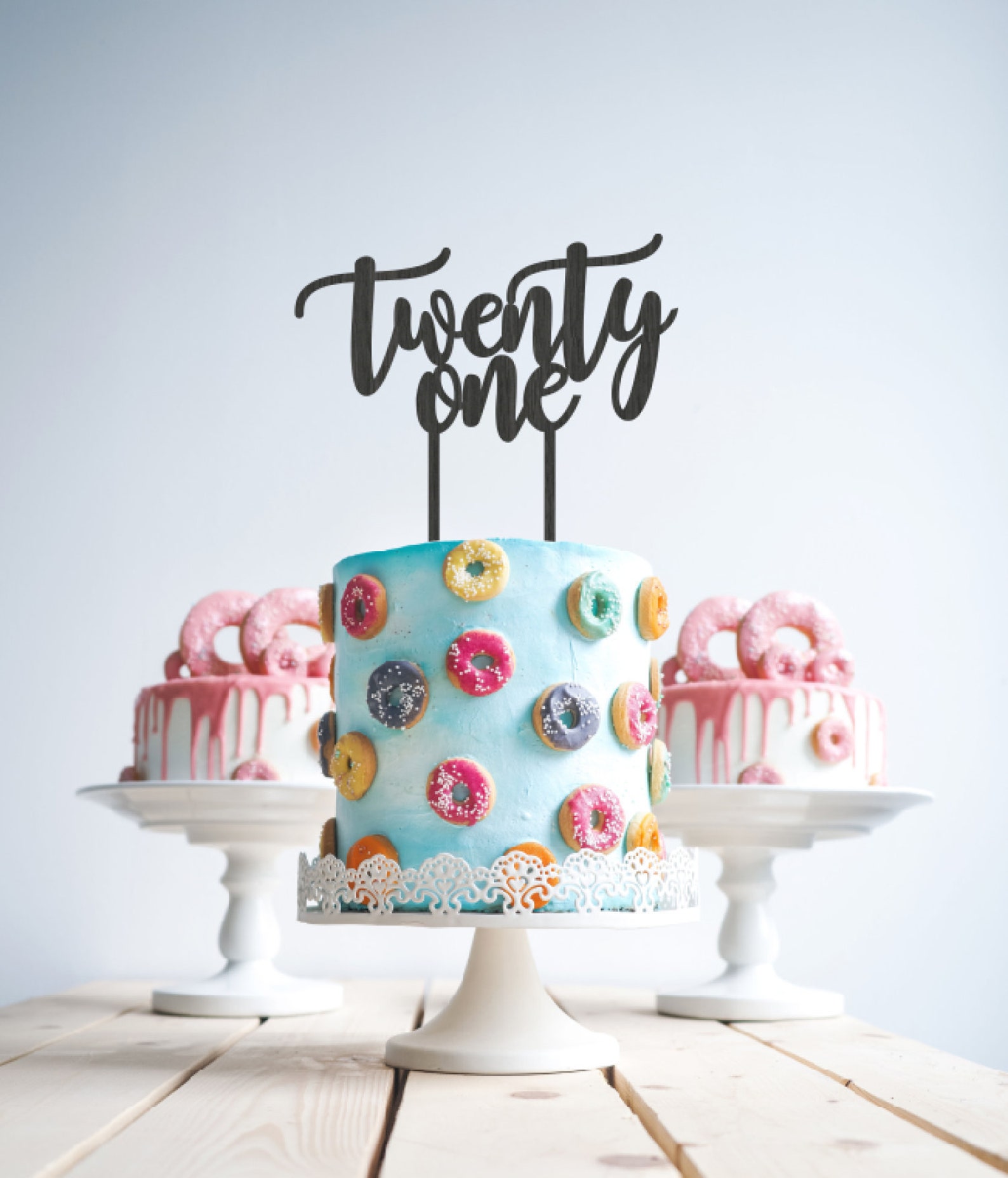 Twenty One Cake Topper 21 Wooden MDF Timber Cake Topper for | Etsy