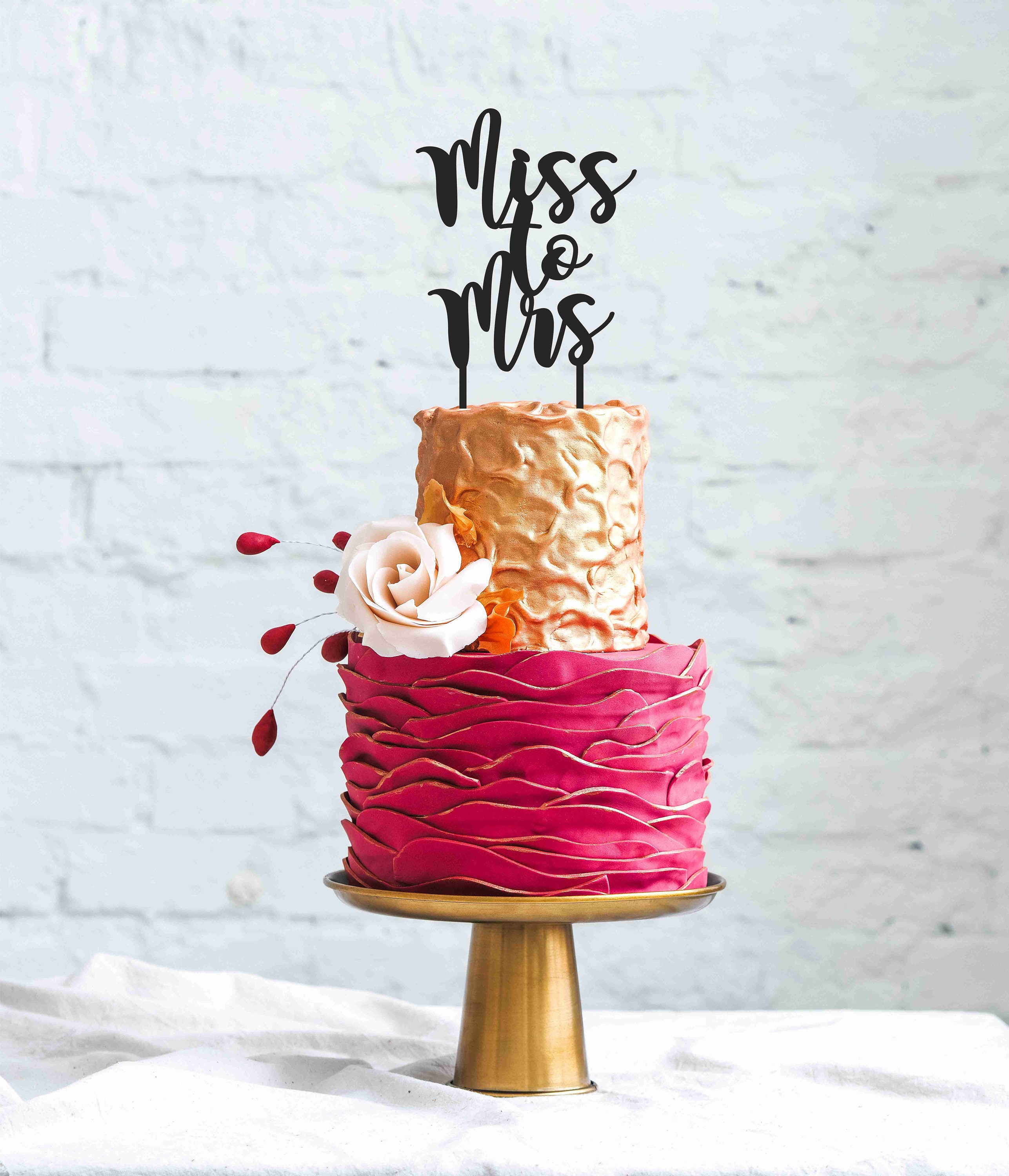 Miss to Mrs Cake Topper Wooden Bridal Shower Cake Topper Hens Party ...