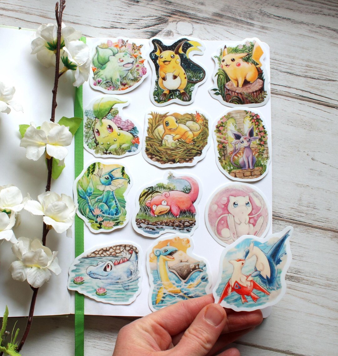 Pokemon Stickers Made From My Watercolor Artworks - for Scrapbooking ...