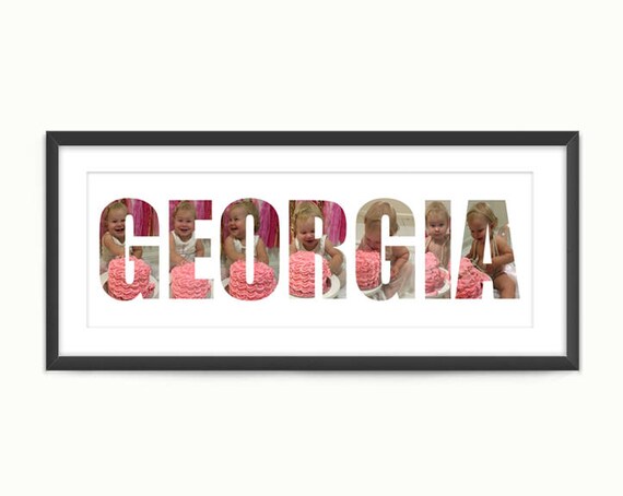 Personalised Name Photo Print Custom Photo Art Collage 1:3 - Etsy