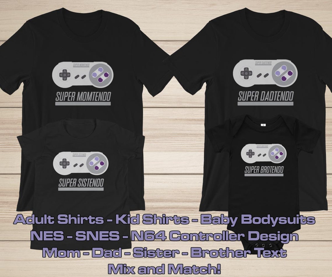 Nintendo Controller Matching Family Shirts/funny Family Shirts/gamer ...