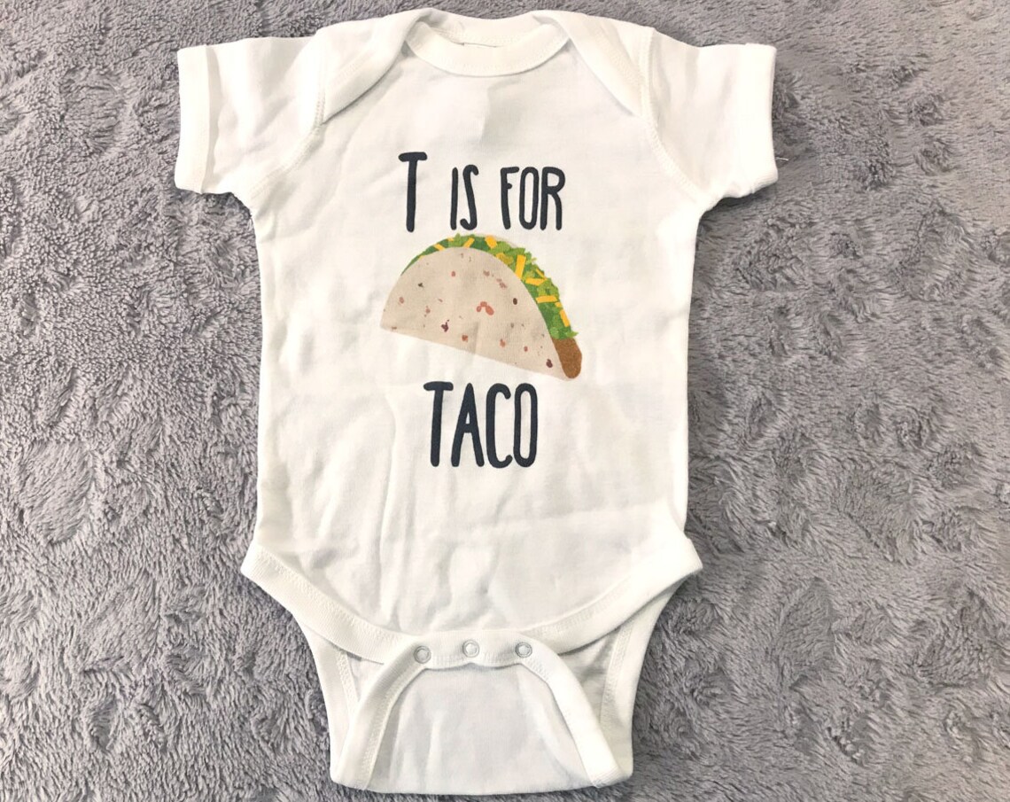 Taco Onesie - T is for Taco - Taco Tuesday Onesie - Taco Baby Onesie ...