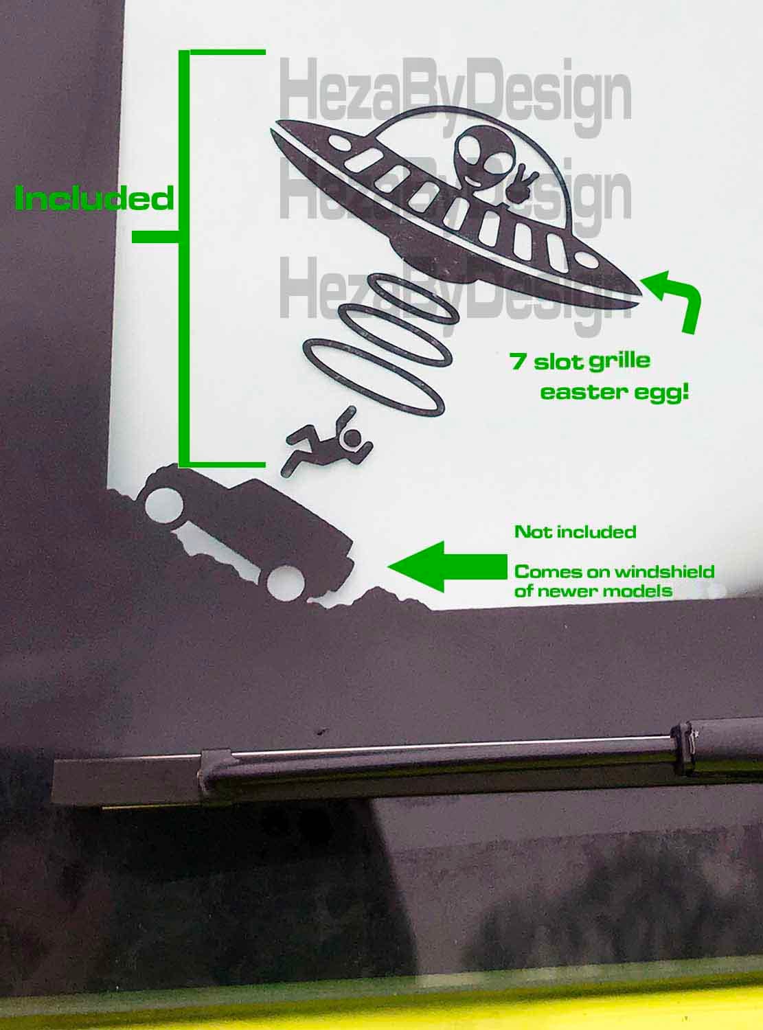 Jeeper Windshield Decal Alien Abduction/ufo Jeeper Sticker - Etsy