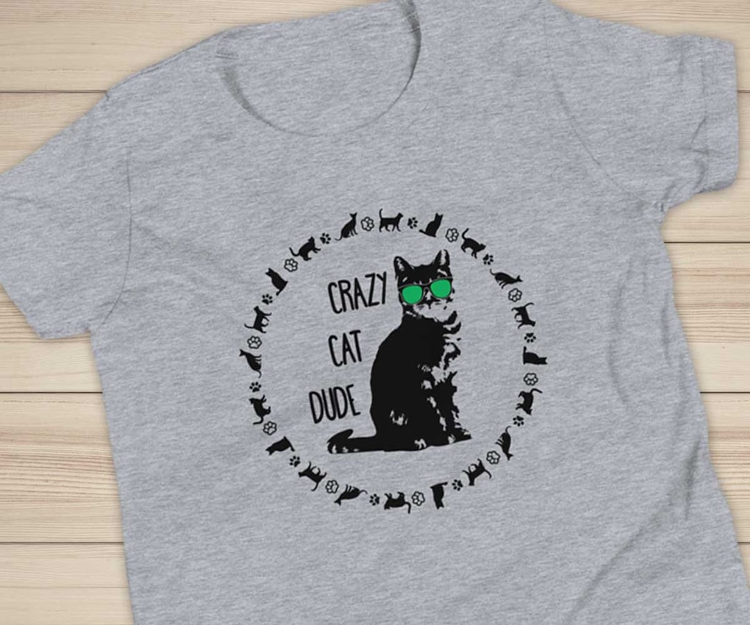 Kids Cat Shirt/boys Cat Shirt/crazy Cat Dude/cat Lady/little Boy Cat ...
