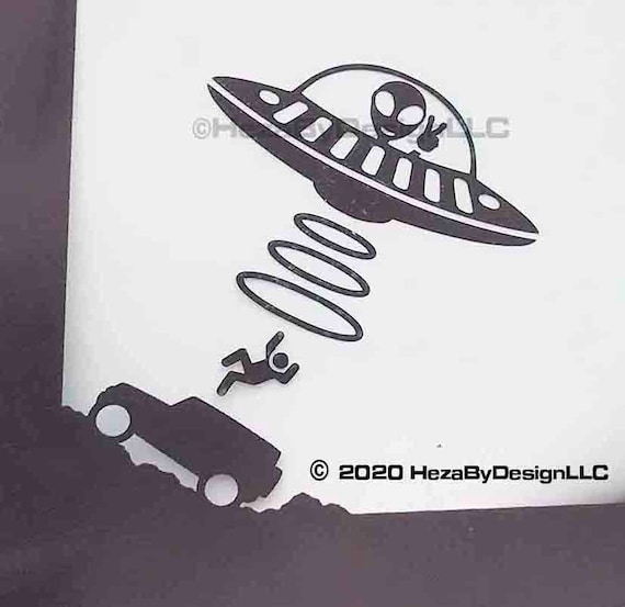 Jeeper Windshield Decal Alien Abduction/ufo Jeeper Sticker - Etsy