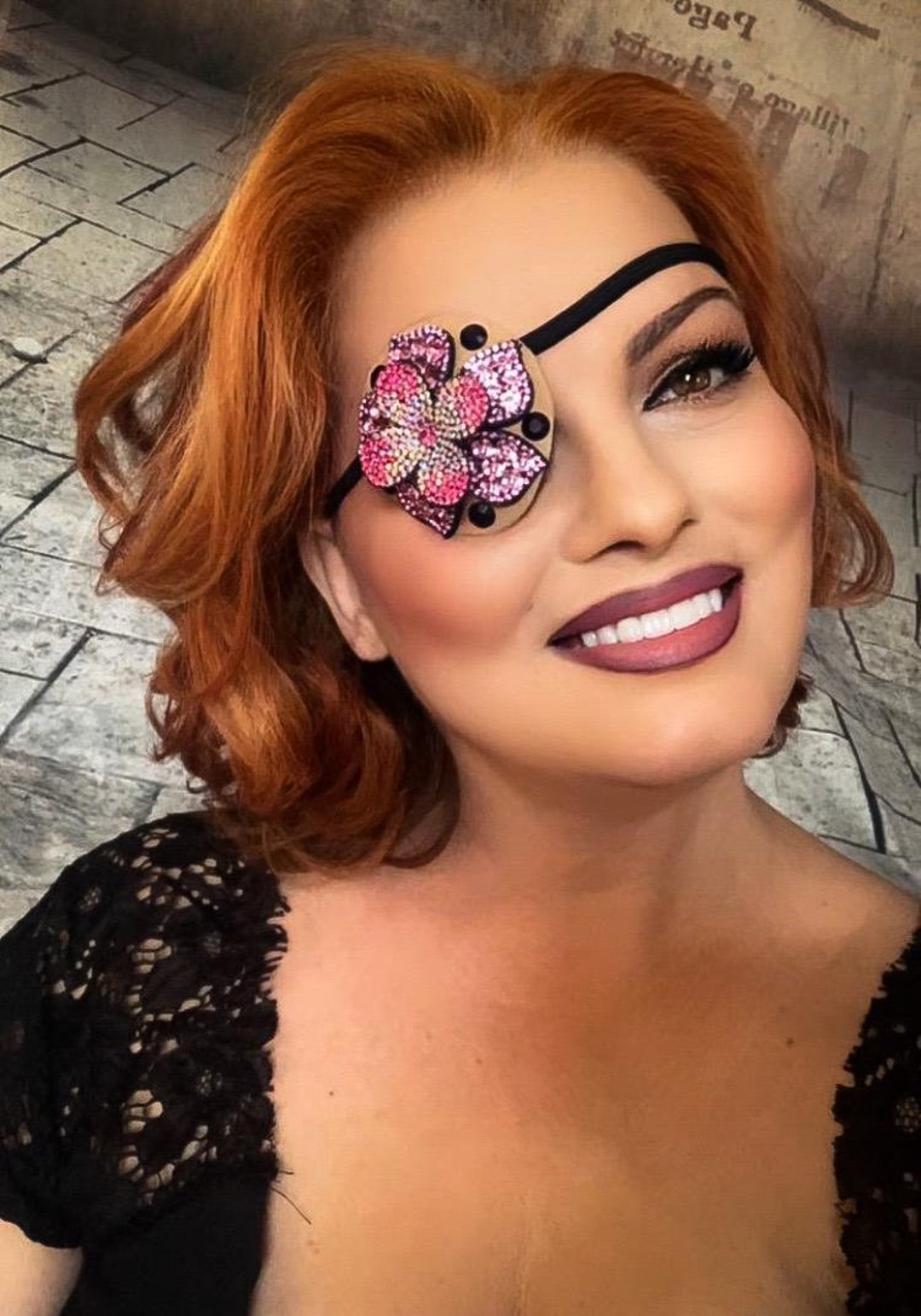 Rhinestone Ladybug Rose Eye Patch: Fashion Vision Accessory - Etsy