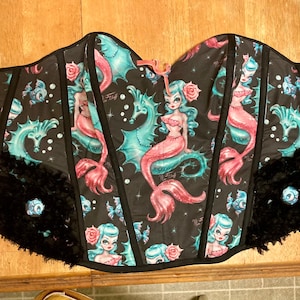 Mermaid Corset, Corset Top, Pinup Corset, Rockabilly Corset, Cosplay ...