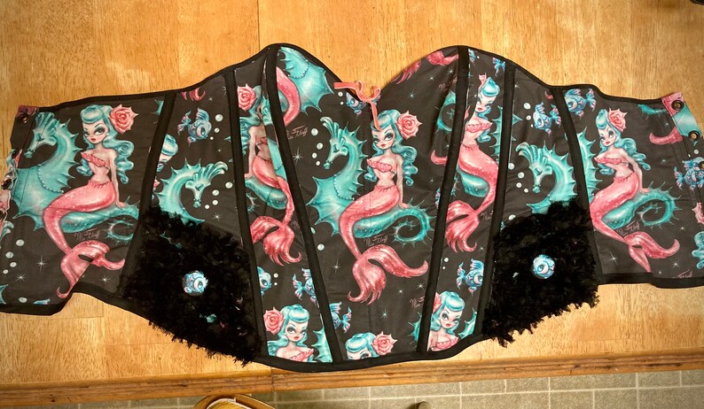 Mermaid Corset Corset Top Pinup Corset Rockabilly Corset - Etsy