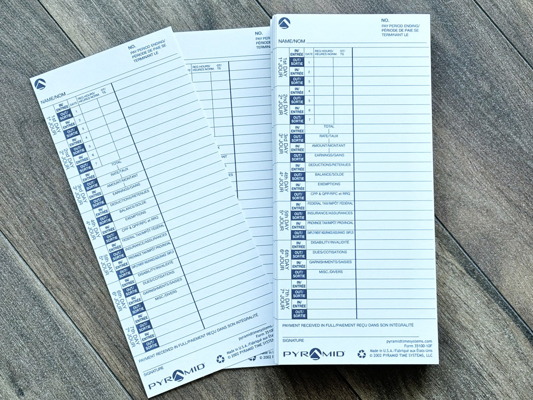 Universal Time Cards for Time Clocks | Eco-friendly Craft Supplies ...