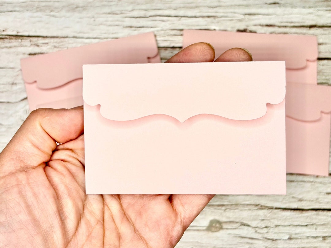 Set of 15 Handmade Pastel Pink Mini Envelopes (mini-lopes): for Gift ...