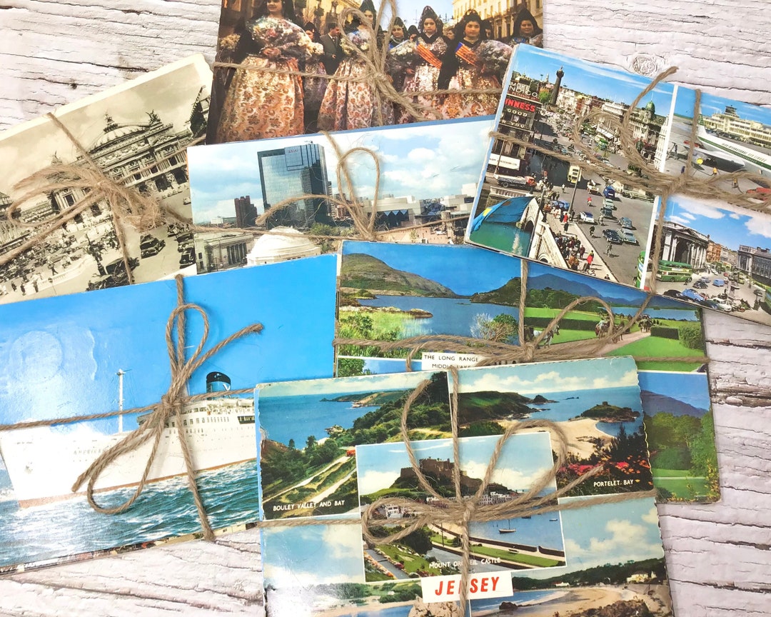 Timeless Treasures: Vintage Postcards Collection 1930s-1970s, Set of 5 ...