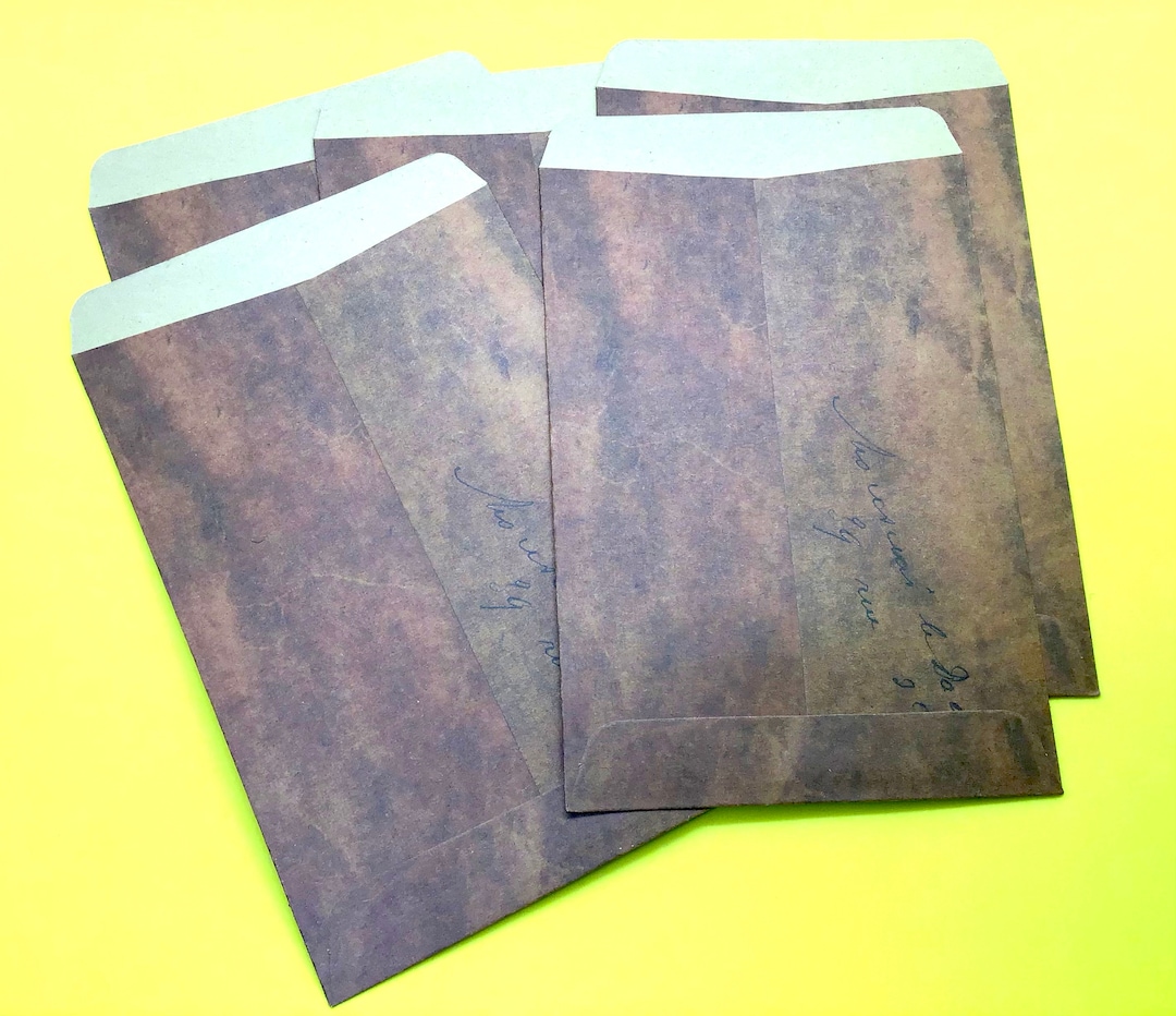 Vintage Charm: Set of 5 Retro Wax Paper Envelopes for DIY Projects and ...