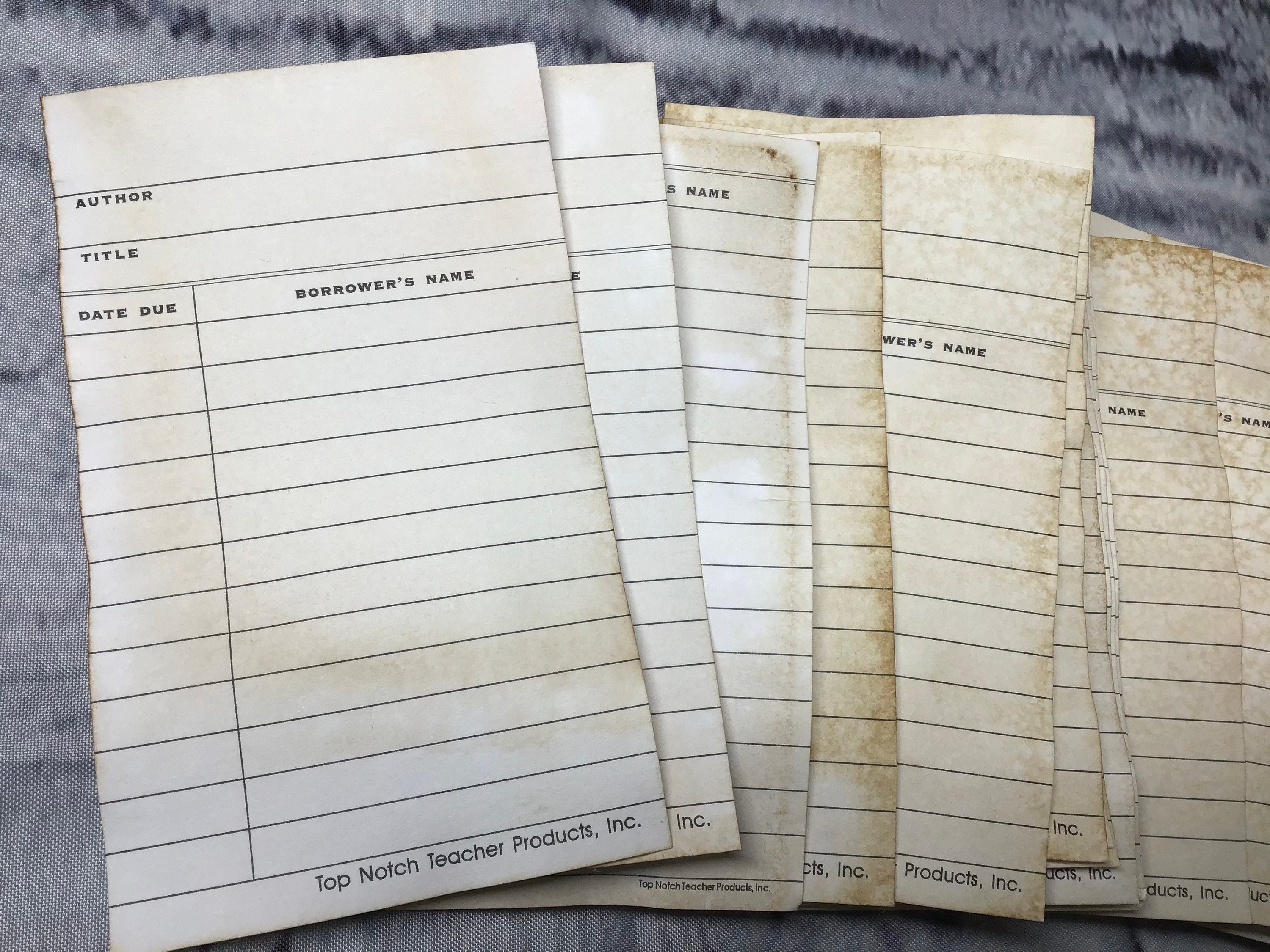 5 Coffee Stained Library Cards Distressed Library Cards for - Etsy ...