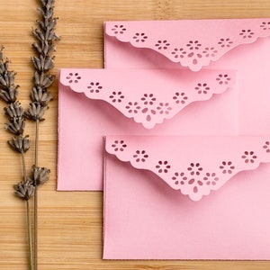 Set of 15 Pretty Baby Pink Mini Handmade Envelopes (mini-lopes) for ...