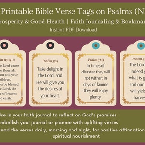 20 Printable Bible Verse Tags on Psalms (NIV) - Prosperity & Good ...