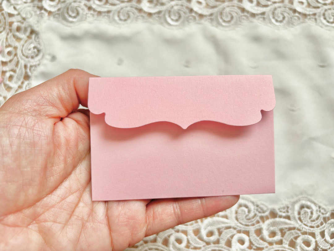 Set of 15 Handmade Baby Pink Mini Envelopes mini-lopes: for Gift Card ...