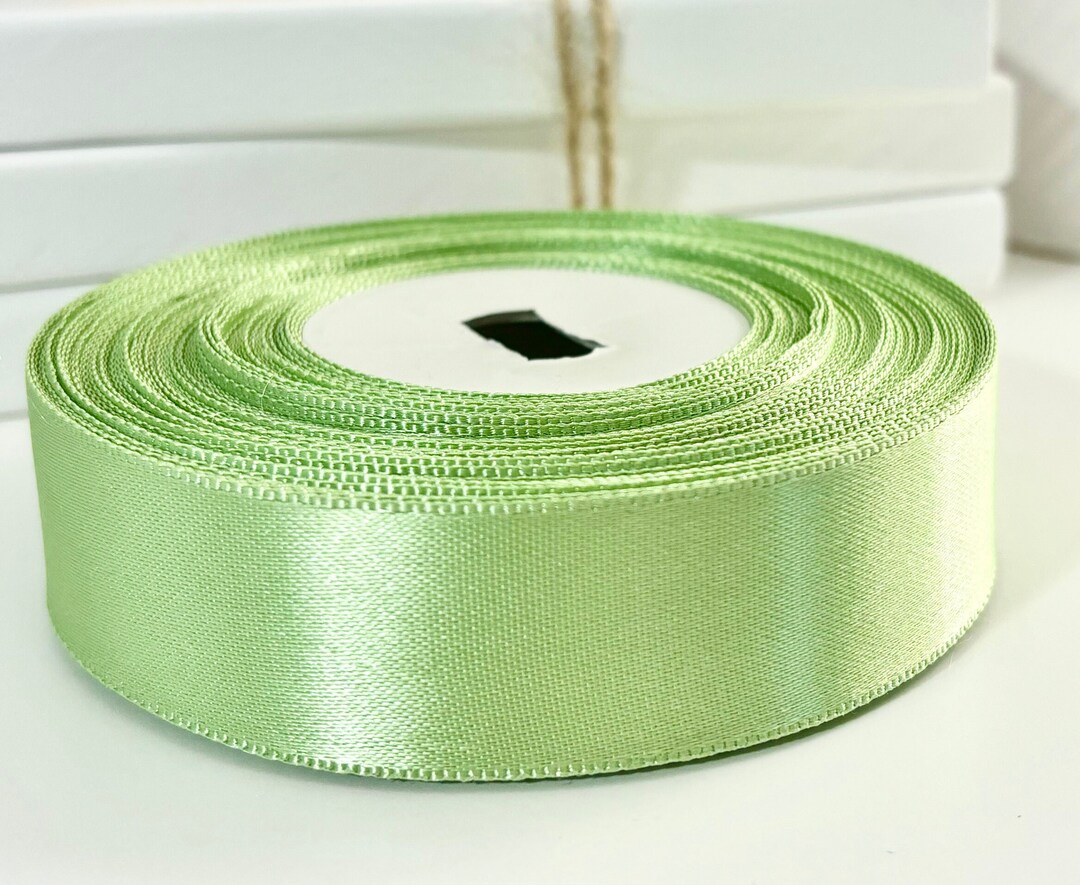 Lime Green Satin Ribbon - Premium Polyester Material - 1 Inch Width ...