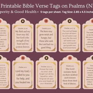 20 Printable Bible Verse Tags on Psalms (NIV) - Prosperity & Good ...