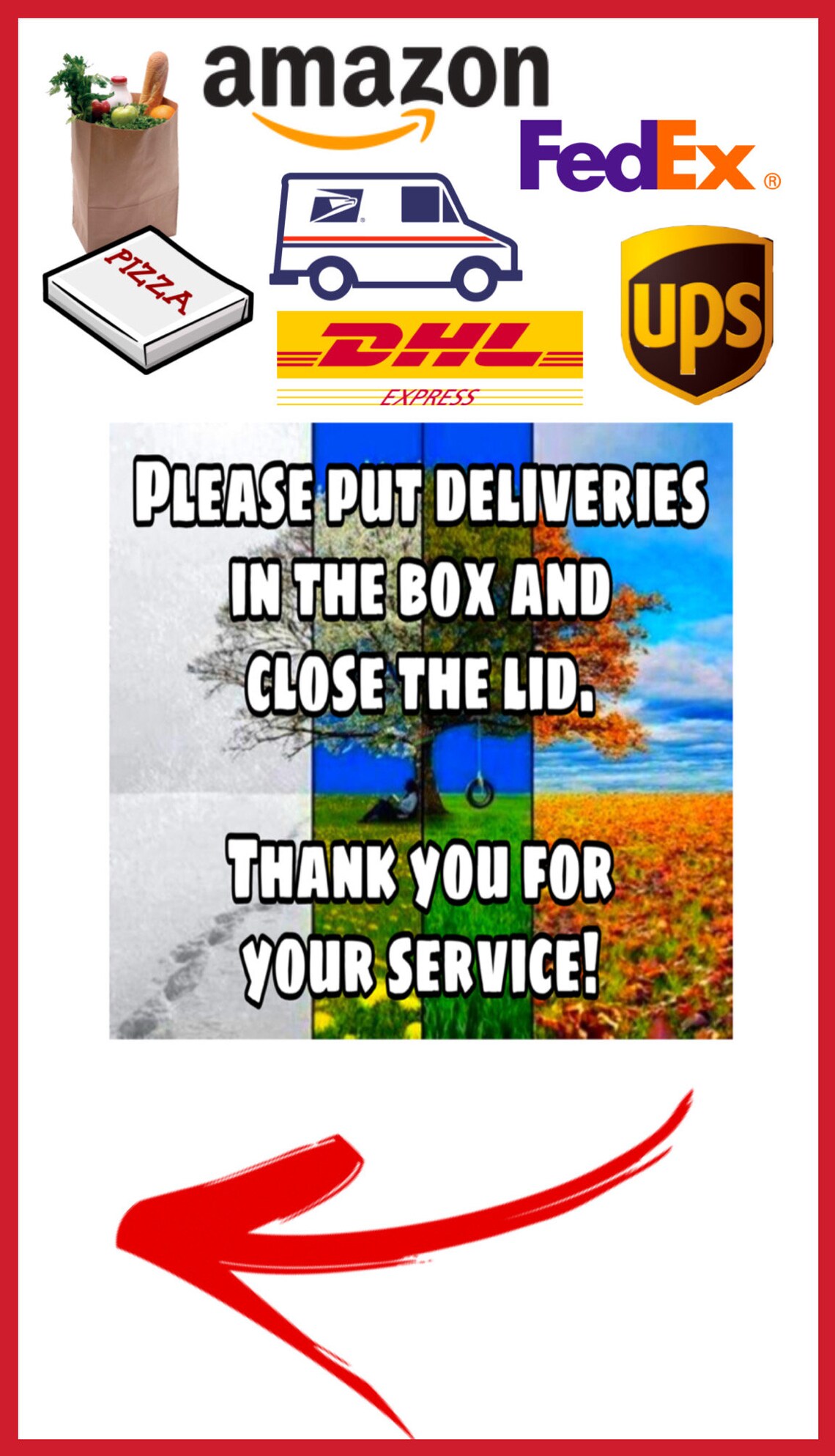 Printable Delivery Sign With Left Facing Arrow - Etsy