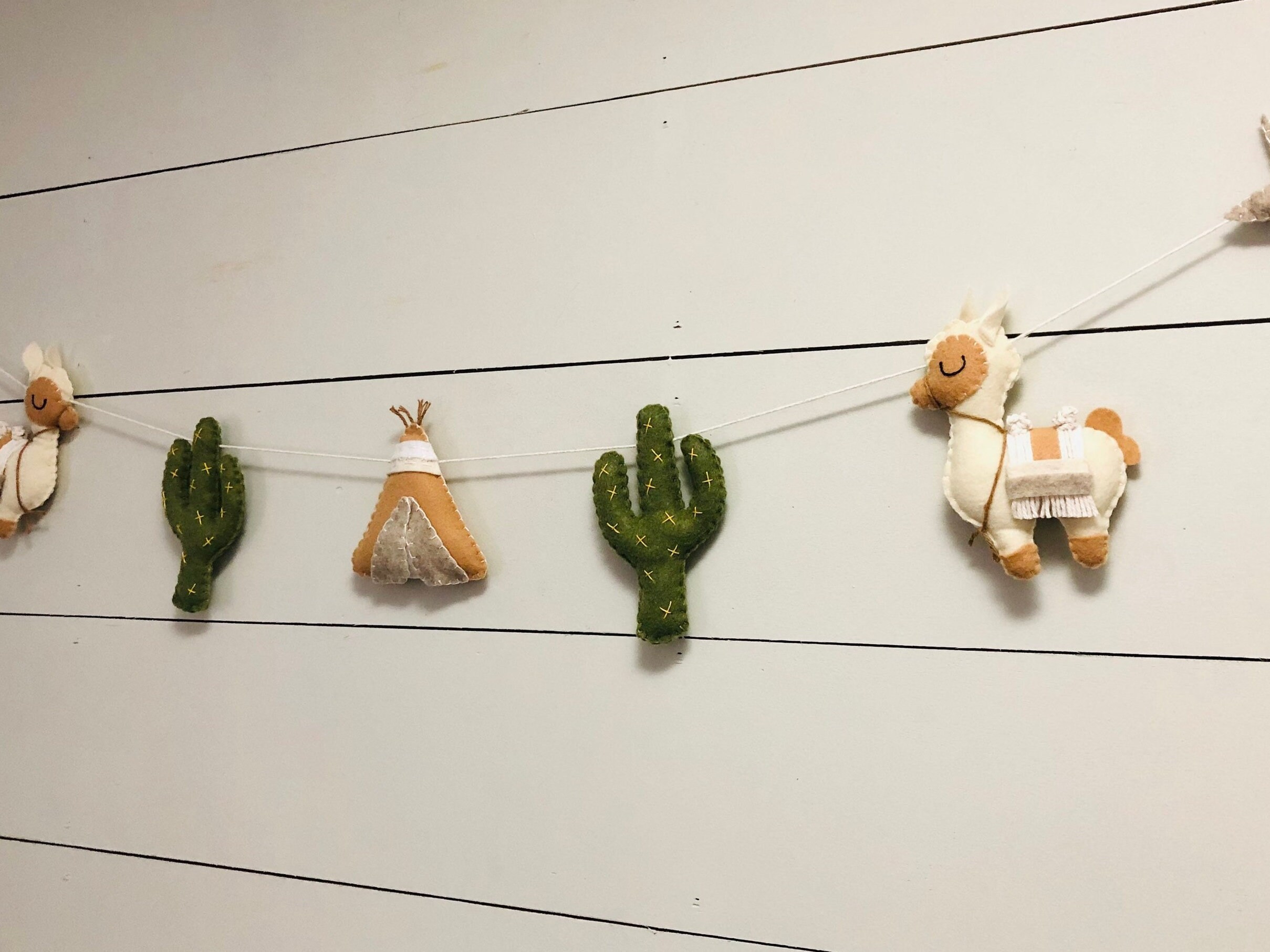 Saguaro Cactus Llama Fiesta Garland, Llama Cactus Kids Room Banner ...