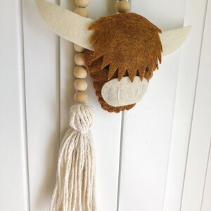 Highland Cow Nursery Bead Shelf Decor, Woodland Theme Farm Nursery ...