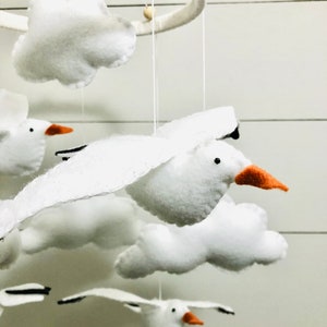 Seagull Nursery Mobile, Ocean Theme Seagull Decor, Nursery Baby Mobile ...