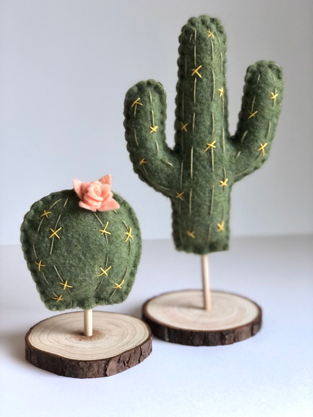 2pc Saguaro Cactus Table Top Centerpiece, Blooming Cactus Deco ...