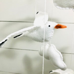 Seagull Nursery Mobile, Ocean Theme Seagull Decor, Nursery Baby Mobile ...