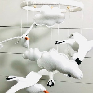 Seagull Nursery Mobile, Ocean Theme Seagull Decor, Nursery Baby Mobile ...