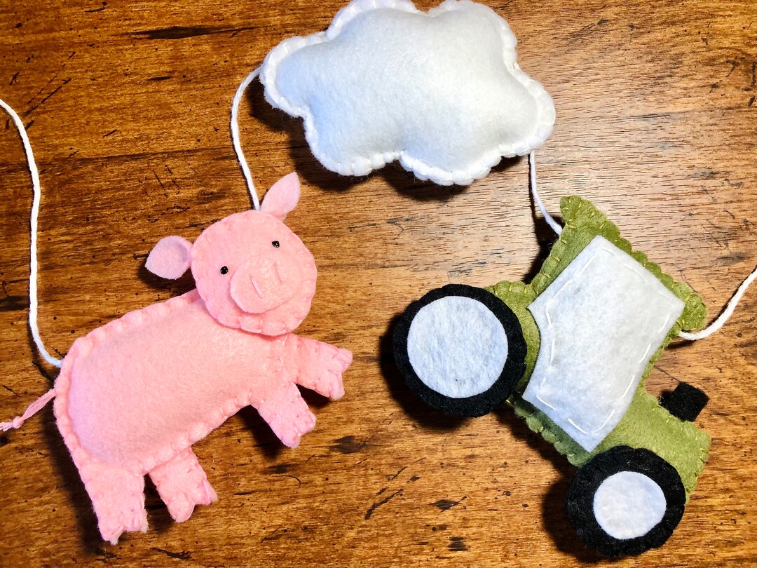 Little Farmers Party Banner, Barnyard Pig Tractor Garland, Custom Farm ...