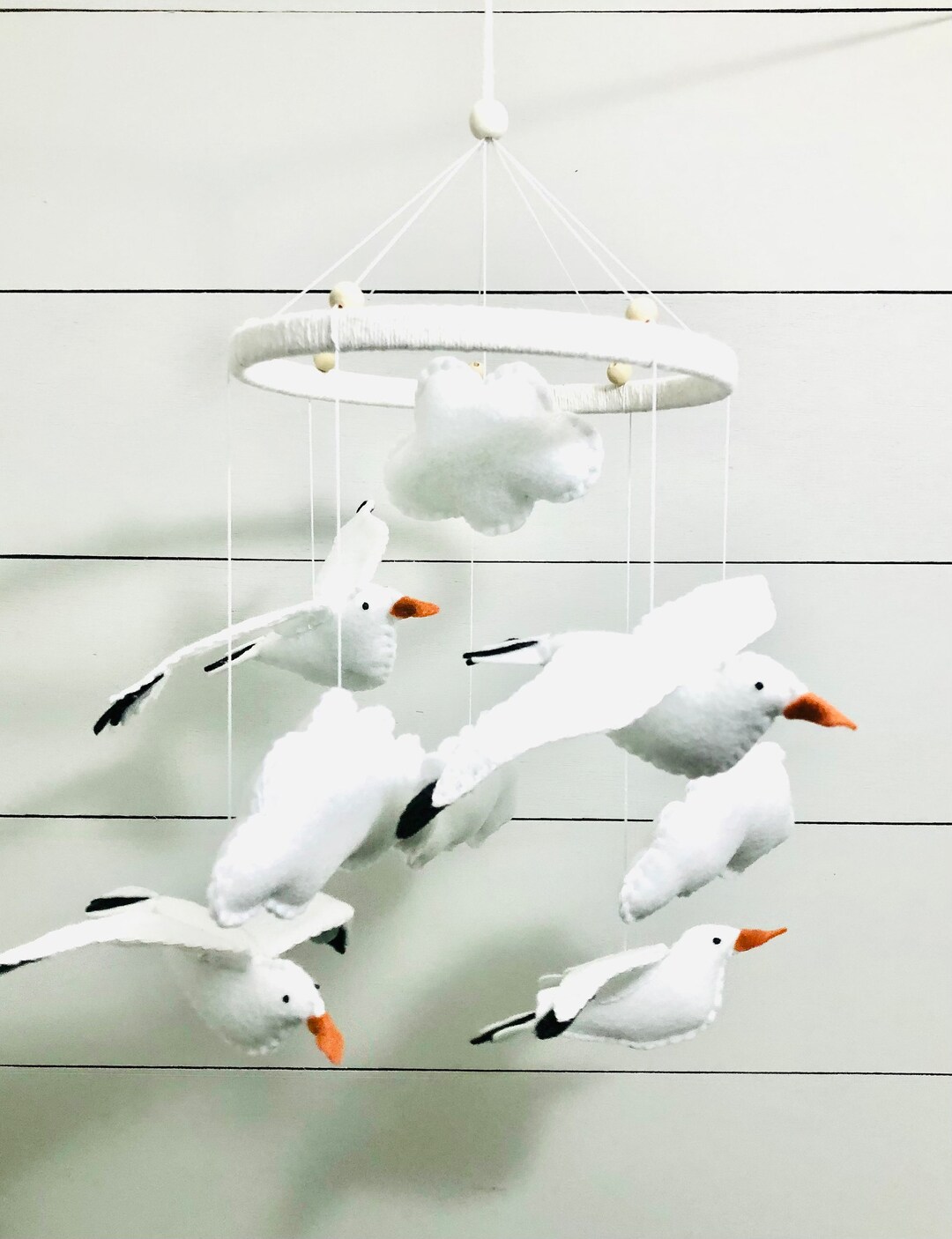 Seagull Nursery Mobile, Ocean Theme Seagull Decor, Nursery Baby Mobile ...