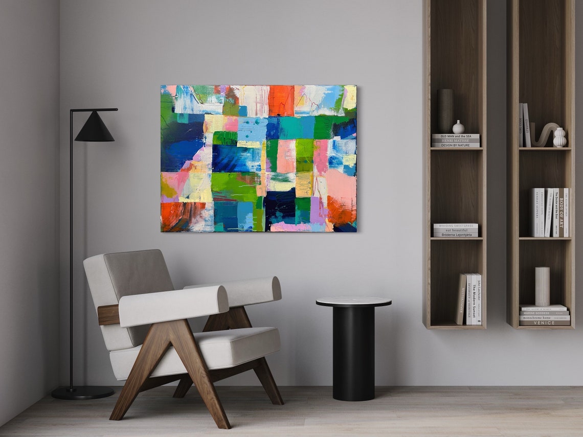 Colorful Abstract Canvas // Modern Art // Contemporary - Etsy
