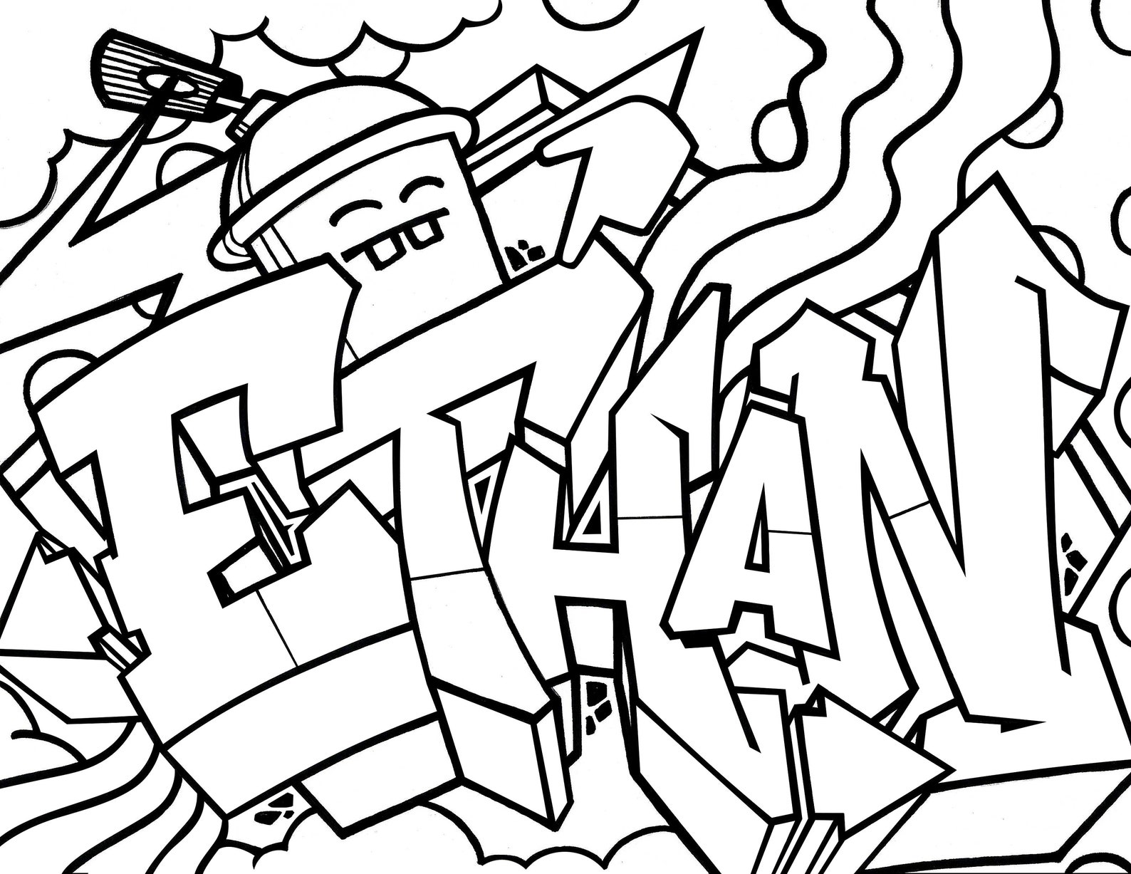 Ethan Coloring Book Page / Graffiti Names | Etsy Australia
