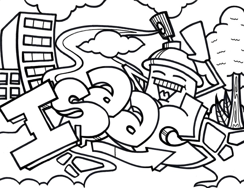 Isaac Coloring Book Page / Graffiti Names - Etsy Finland