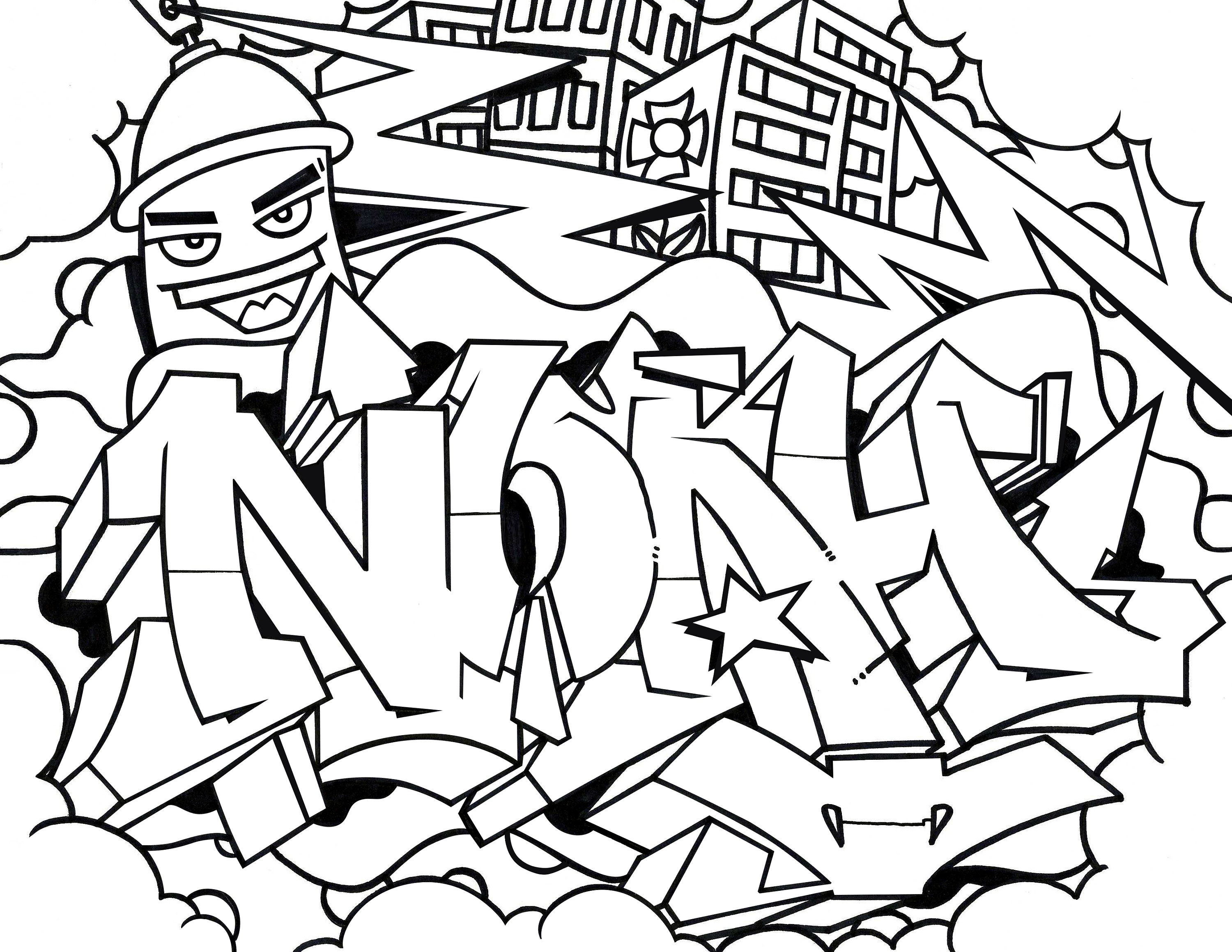 Noah Coloring Book Page / Graffiti Names | Etsy Canada