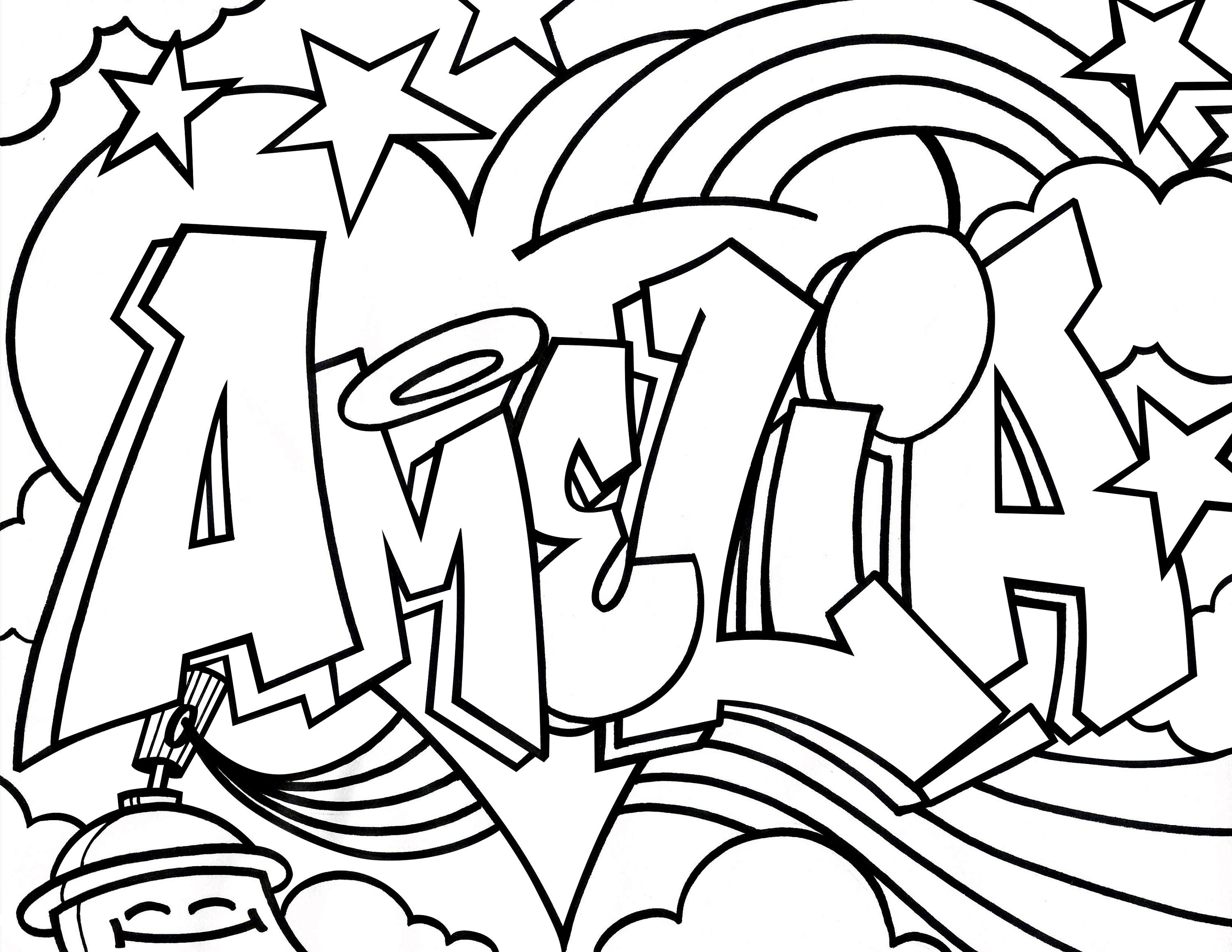 Amelia Coloring Book Page / Graffiti Names | Etsy