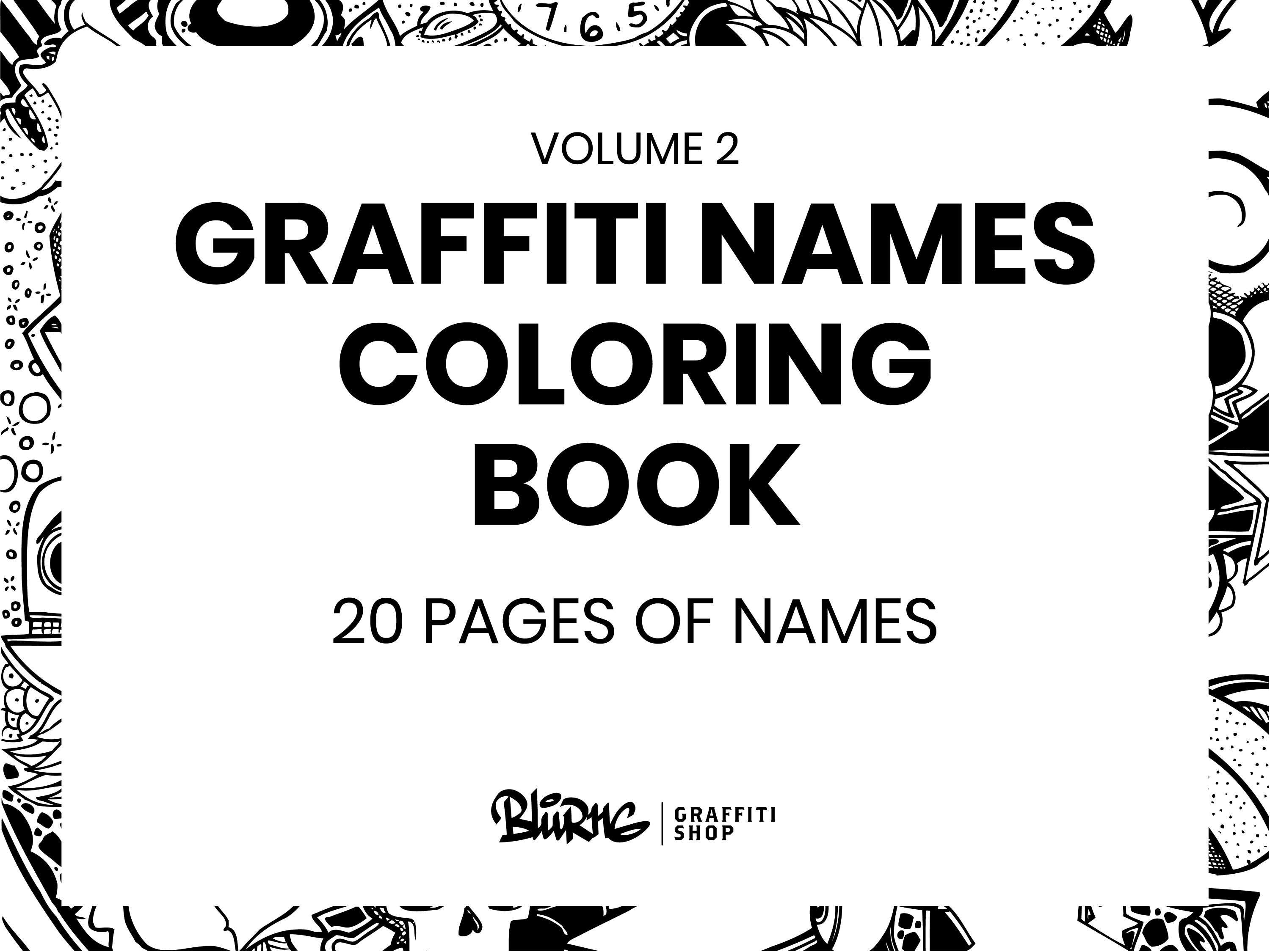 Graffiti Names Coloring Book Graffiti Names Custom Names Etsy