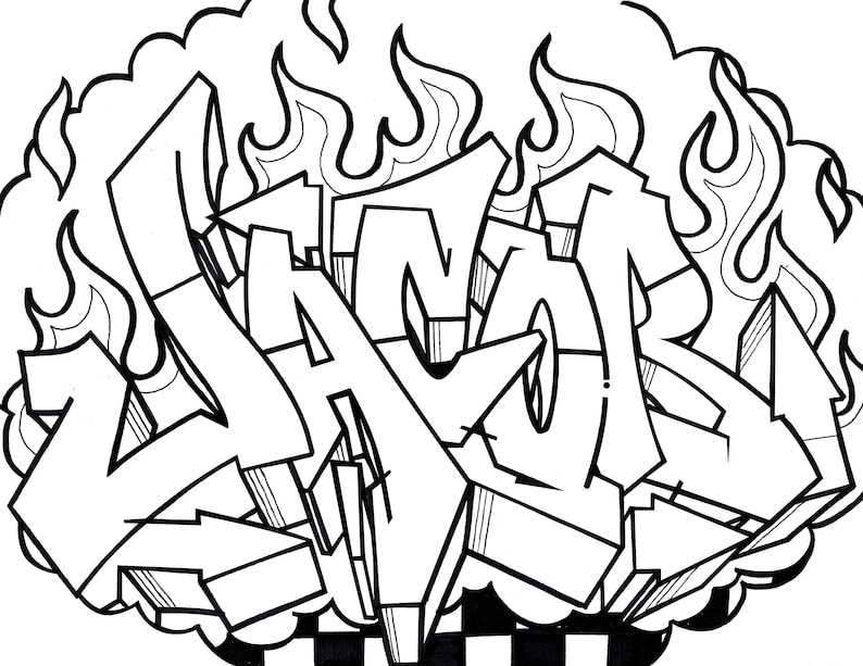 Jacob Coloring Book Page / Graffiti Names - Etsy Singapore