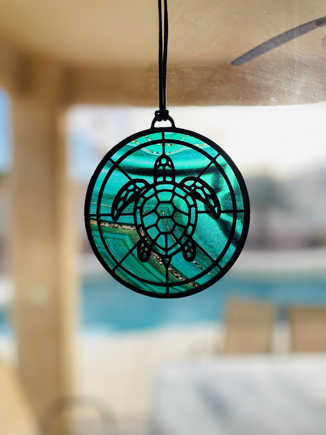 Turtle Suncatcher Green/gold Splash - Etsy