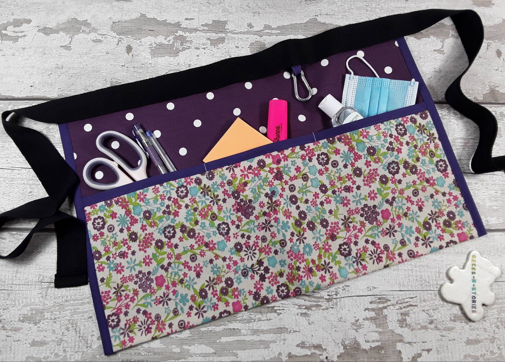 Teacher Apron Pocket Apron 100% cotton Dark Purple Polka Dot, Vendor ...