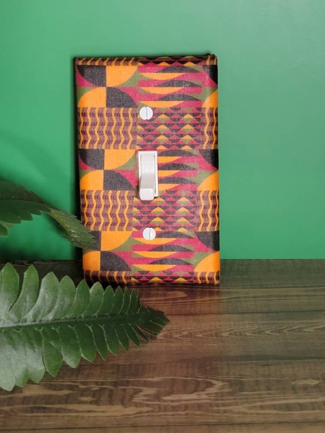 African Themed Home Decor Light Switch Cover, Kente Fabric, Tribal Home ...