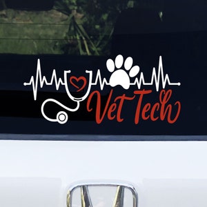 Vet Tech Vinyl Car Decal - Etsy
