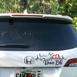 Doxie Life Heartbeat Vinyl Car Decal - Etsy