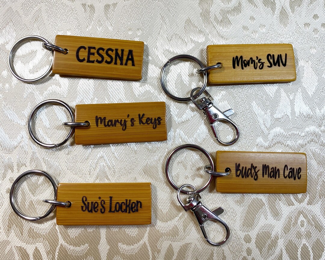 Custom Engraved Wood Key Fob - Etsy