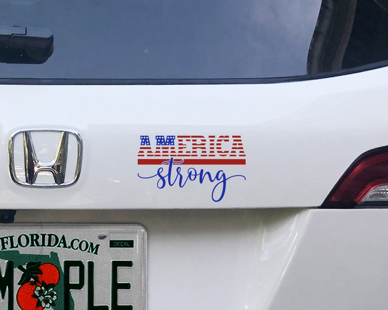 America Strong Vinyl Car Decal - Etsy