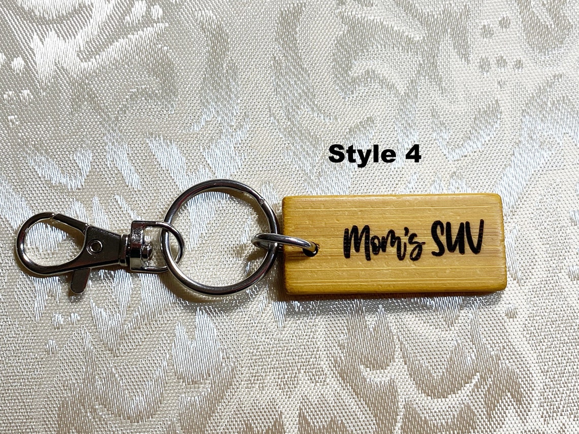 Custom Engraved Wood Key Fob - Etsy