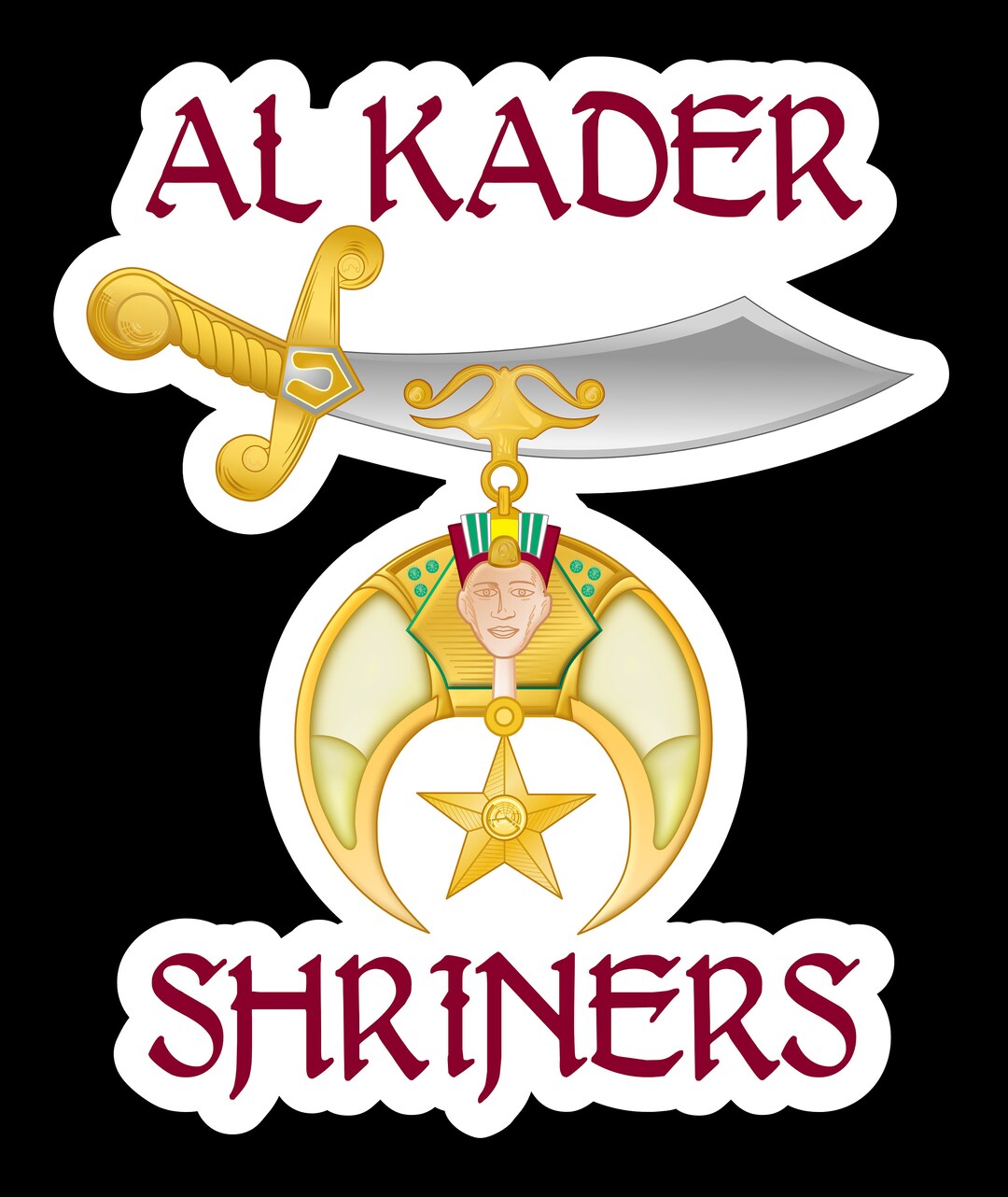 Custom Shrine Logo With Your Temple or Shrine Club Name Adhesive Vinyl ...